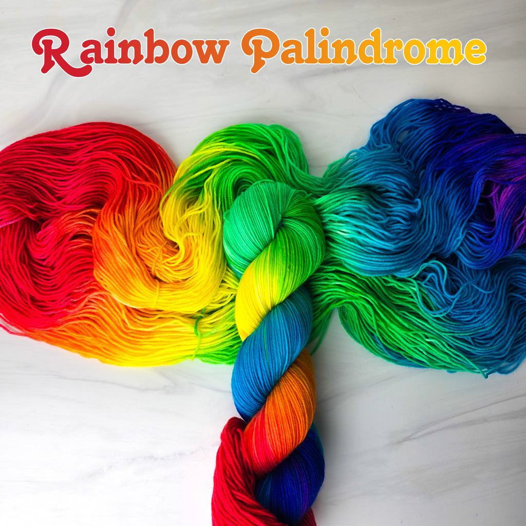 Rainbow Palindrome - Hand dyed variegated yarn -roygbiv pride yarn LGB ...