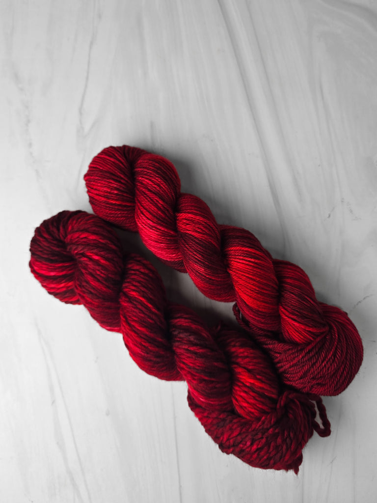Melt the ICE - Hand dyed yarn, red maroon burgundy crimson ruby - Anti ...