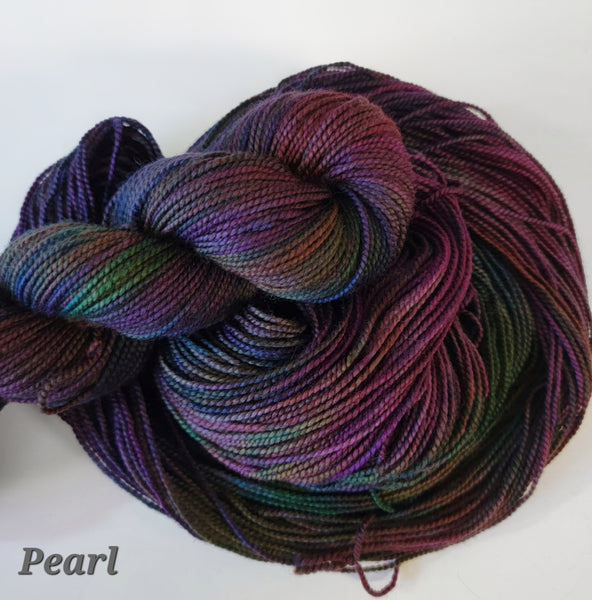 Black Magic- Hand dyed variegated yarn -black rainbow | Blue Barn Fiber