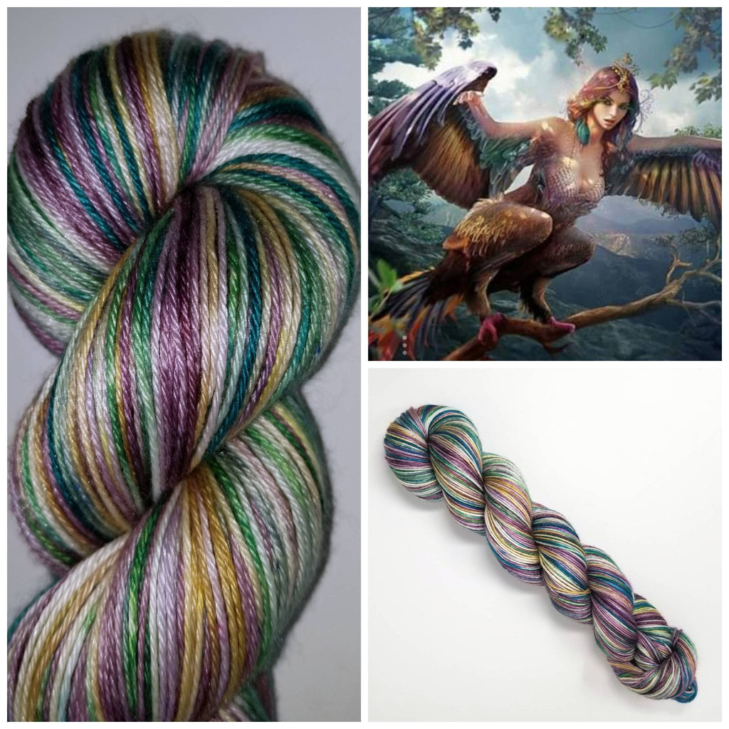 Harpy - Hand dyed variegated yarn - SW Merino Fingering to worsted ...